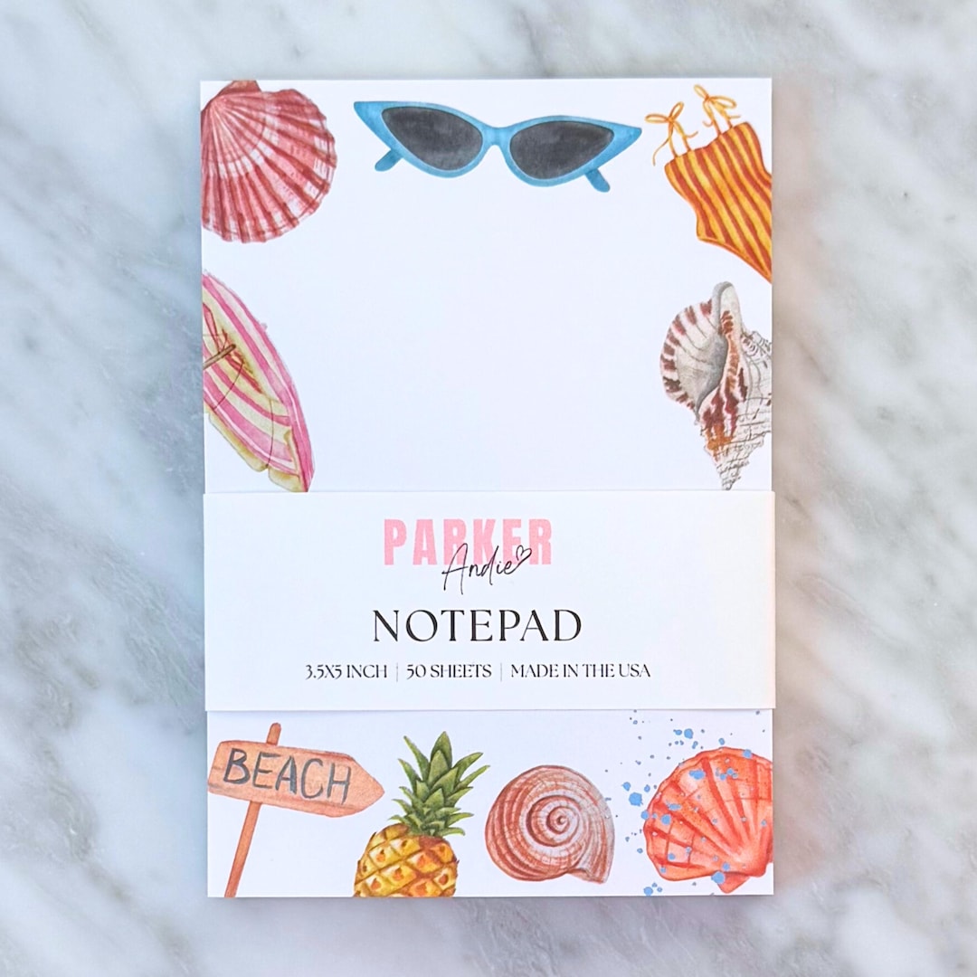 Beach Notepad 3.5x5 | 50 Sheet Mini Memo Pad | Ocean Theme Stationery ...
