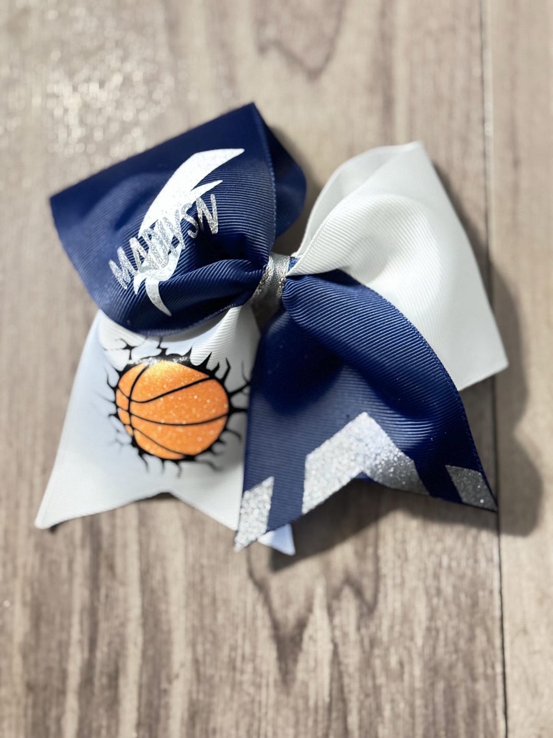 Two Toned Basketball Cheer Bow - Etsy