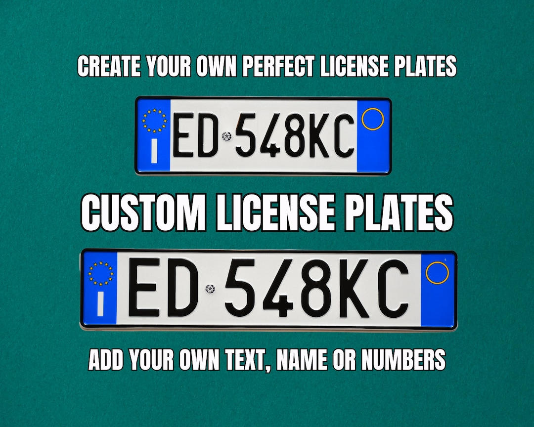 Set Italy License Plates With YOUR TEXT / Personalized Italian Number ...