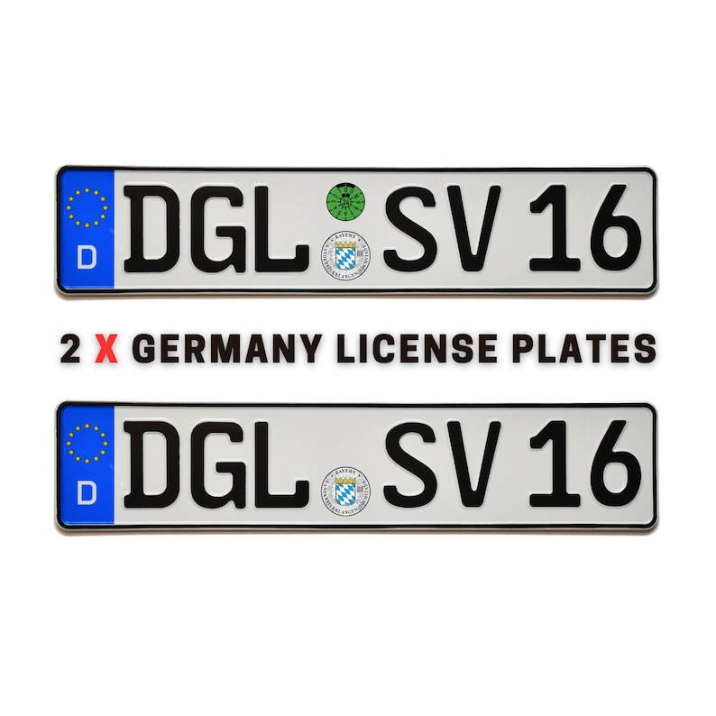 Set Deutschland Nummernschilder mit IHREM TEXT / - Etsy.de