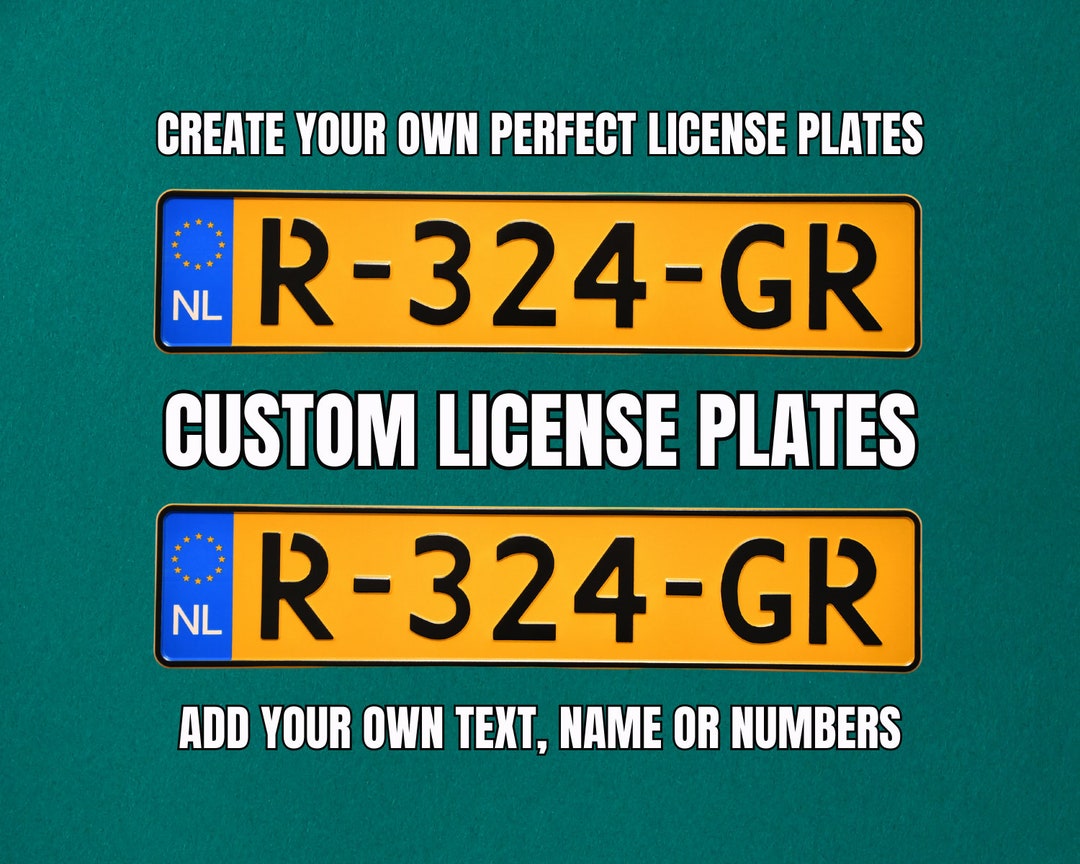 Custom Dutch License Plates With YOUR TEXT / Personalized Dutch Number ...