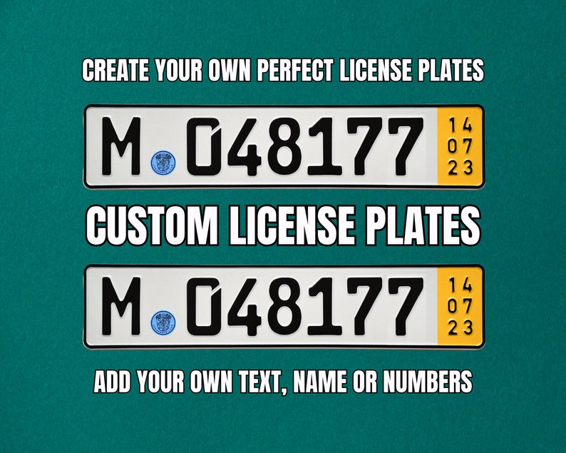 Set Germany License Plates With YOUR TEXT / Personalized German Number ...