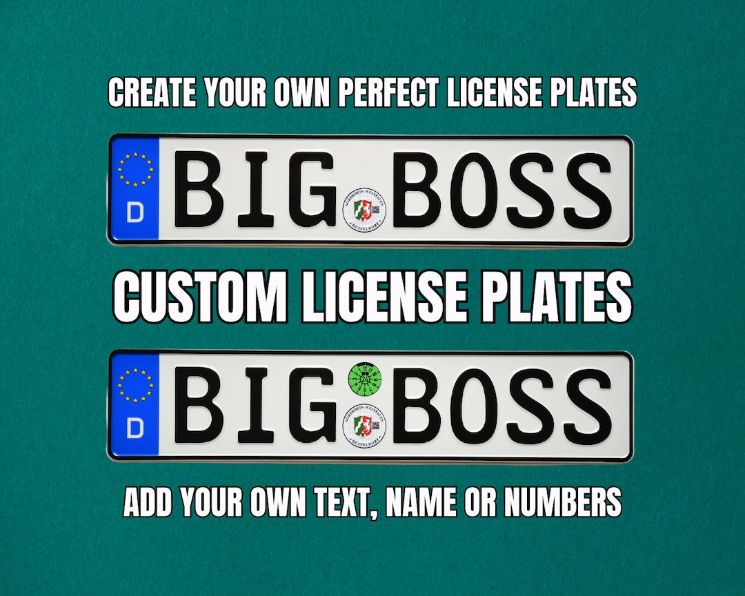 Custom German License Plates With YOUR TEXT / Personalized German ...