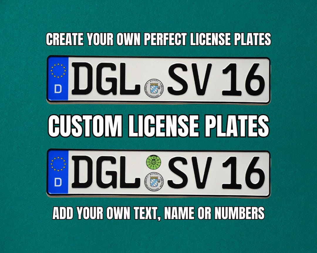Custom German License Plates With YOUR TEXT / Personalized German ...
