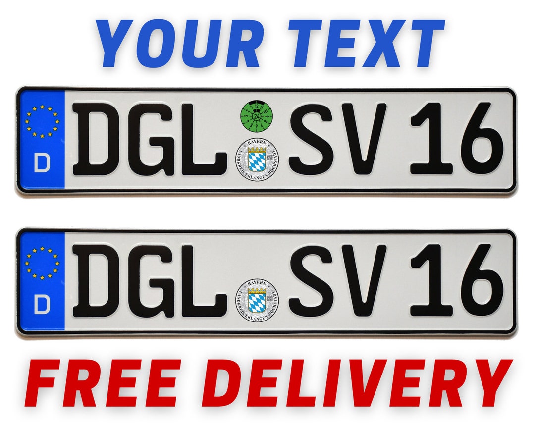 Custom German License Plates With YOUR TEXT / Personalized - Etsy