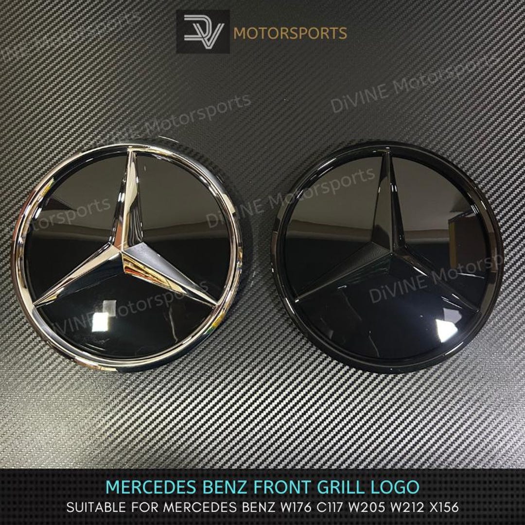Mercedes Benz Front Grille Logo Emblem Badge 3D for A C E CLA GLA Class ...