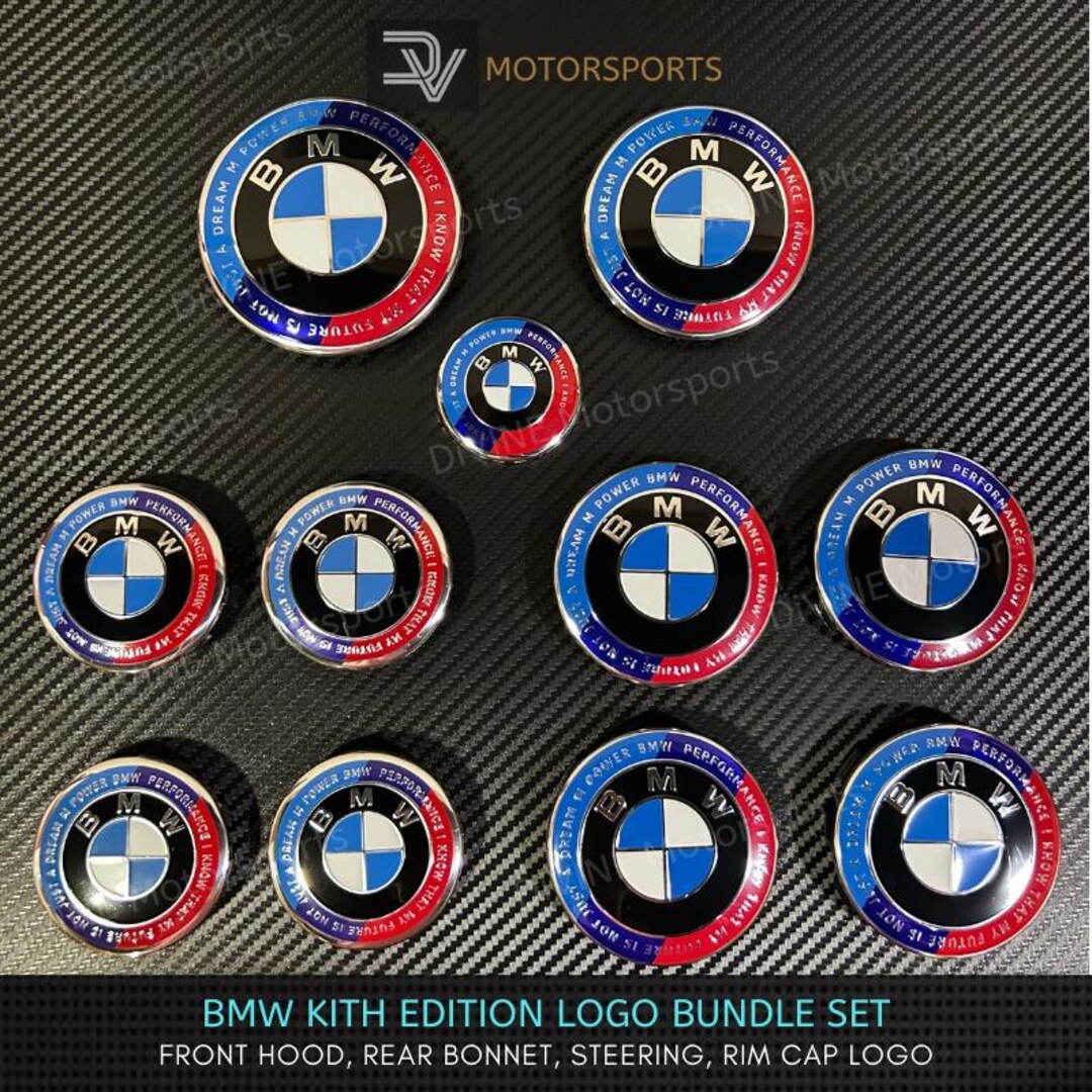 7 Logos BMW Kith Edition Logo Emblem Hood Trunk 1 X 74mm 1 X 82mm 4 X ...