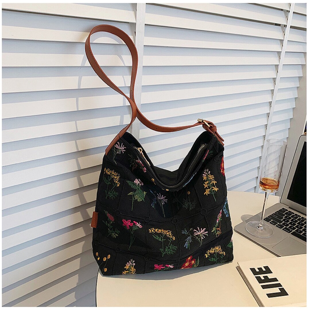 Embroidered Tote Bag, Women Shoulder Bags, Tote Bag Casual, Bags for ...