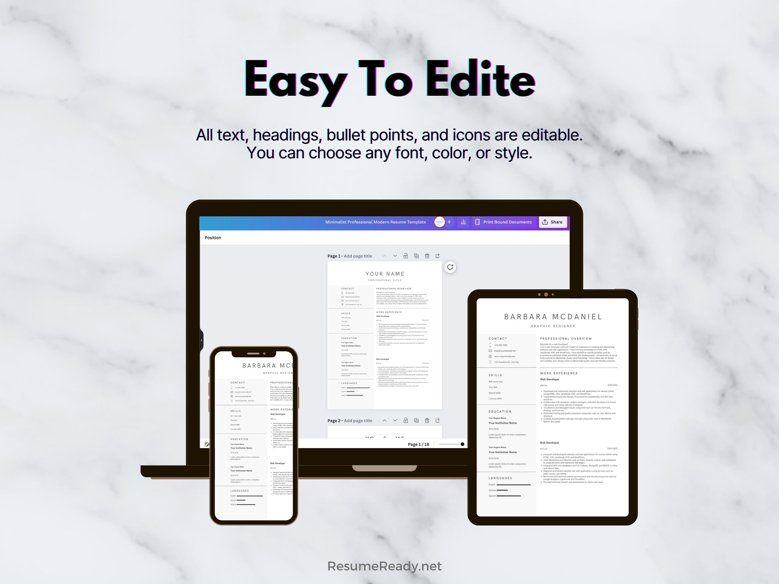Perfect Resume Template Professional Resume Template Simple - Etsy