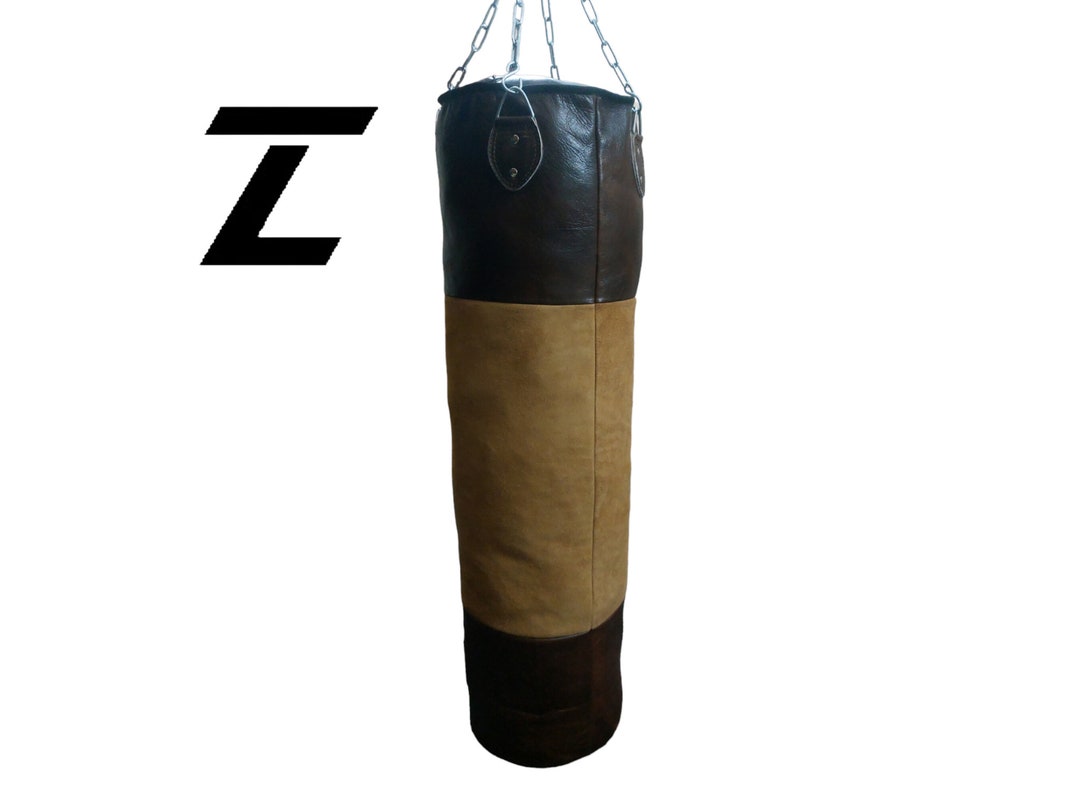 Handmade Dual Color Leather Punching Bag, Retro Boxing, MMA, Training ...