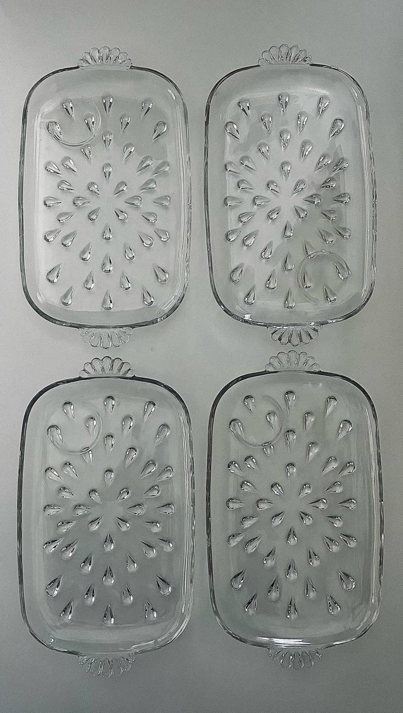 Vintage Hazel Atlas Tear Drop Glass Snack Luncheon Trays - Etsy