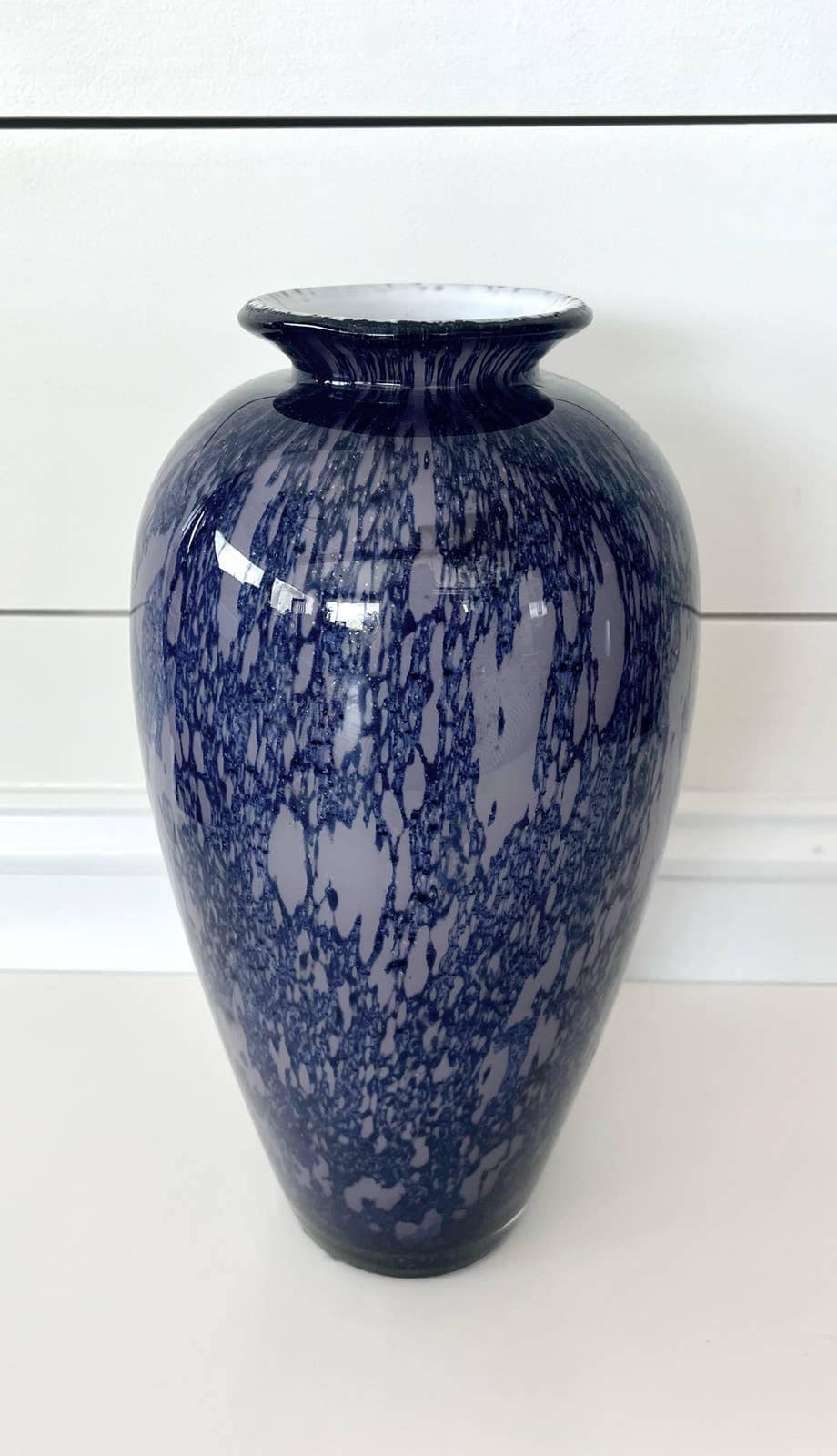 Mottled Blue Glass Vase - Etsy