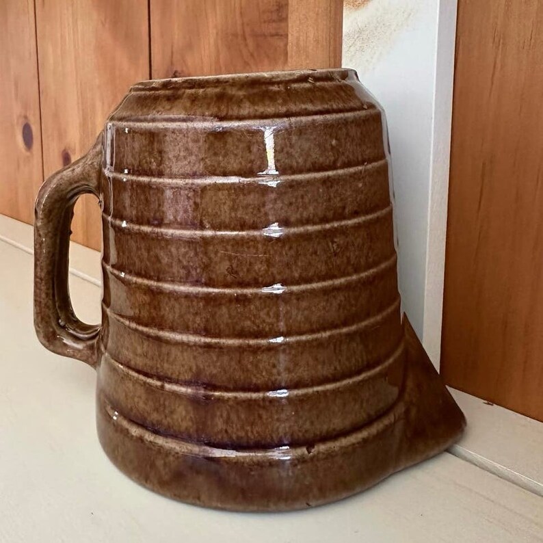 Vintage USA Brown Small Stoneware Pitcher - Etsy
