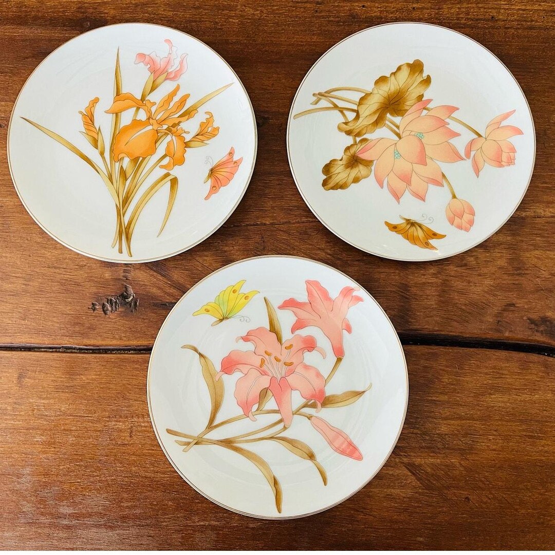 Decorative Japanese Plates, Lily, Iris & Lotus - Etsy