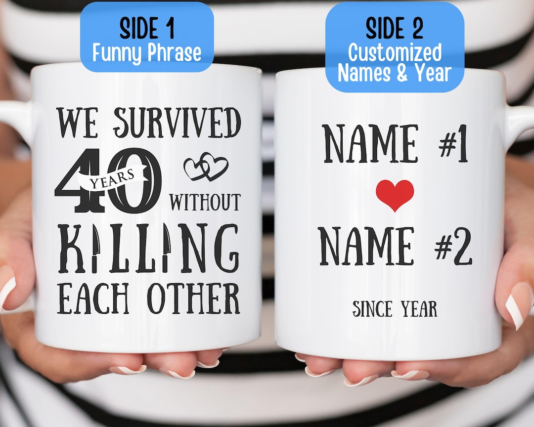 Personalized 40 Year Anniversary Mug, Customized Funny 40th Wedding ...