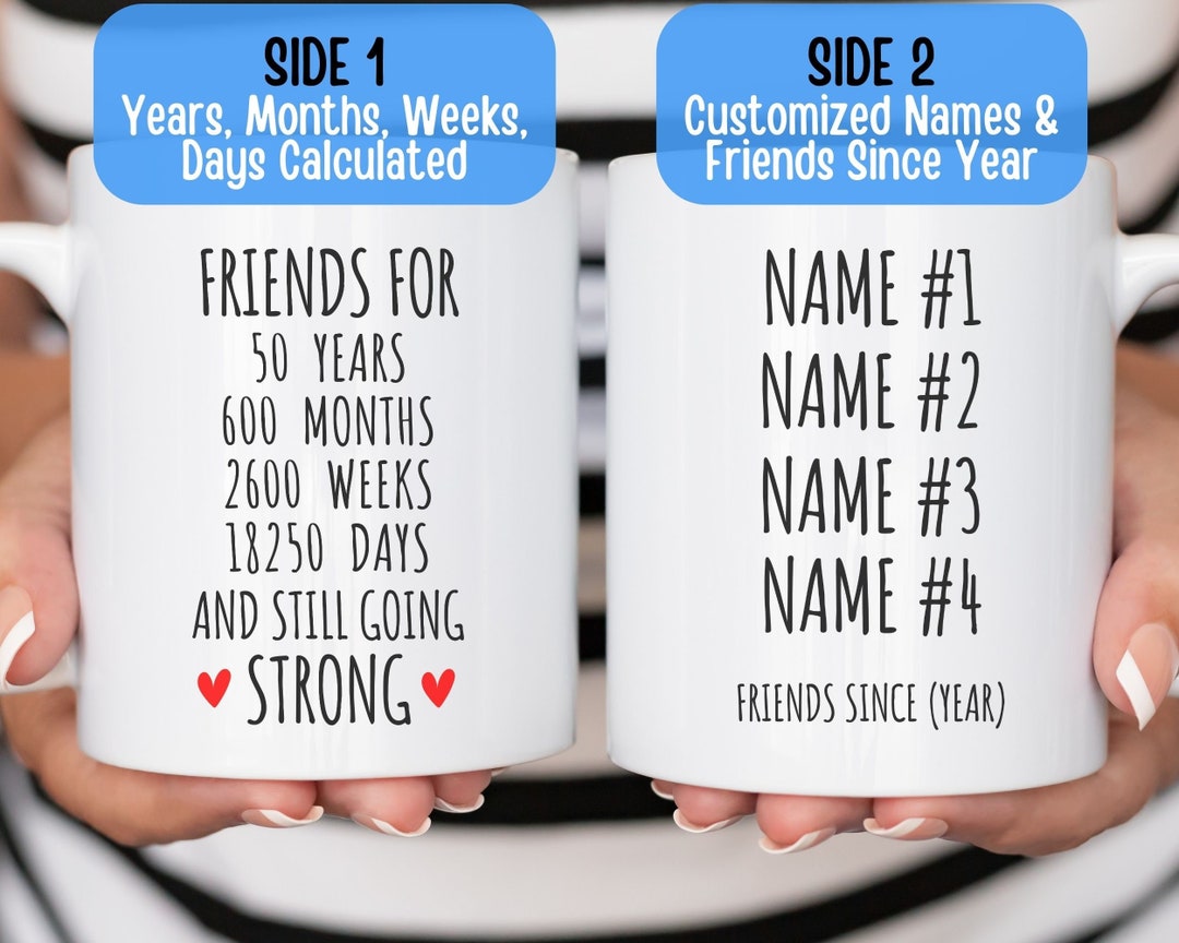 Personalized Friendship Mug for Best Friends Besties BFF Cute Custom ...