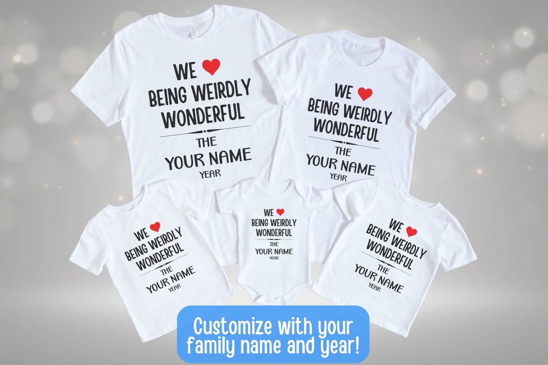 Custom Funny Weird Family Matching Shirts for Christmas Holiday Card ...