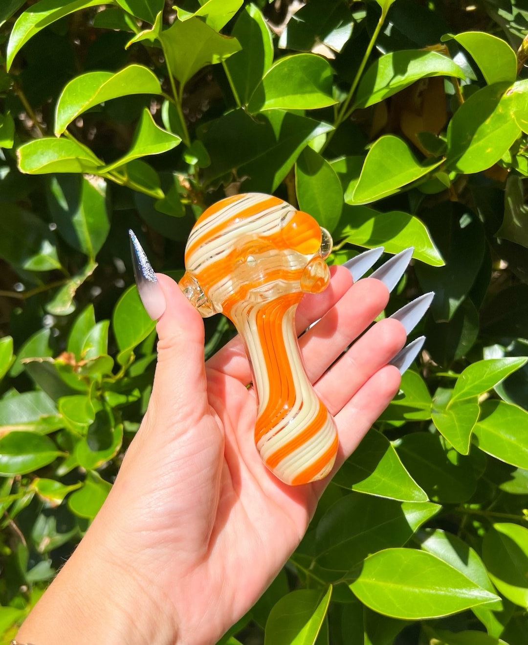 Halloween Orange Swirl Glass Pipe Pretty Pipe Girly Pipe - Etsy