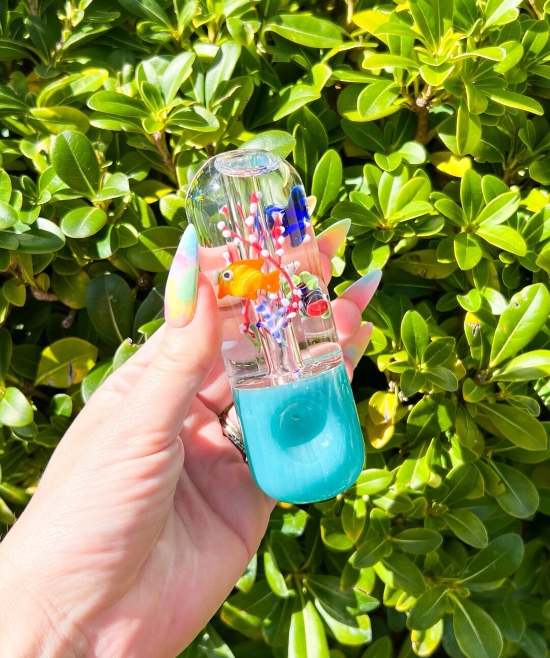 Blue Coral Reef Glycerin Glass Pipe Cute Pipe Girly Pipe Glycerin Pipe ...