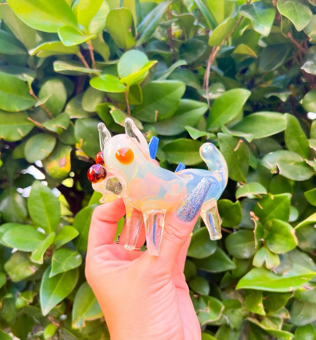 Cute Dog Fumed Glass Pipe| Handmade Pipe| Girly Pipe| Animal Pipe - Etsy