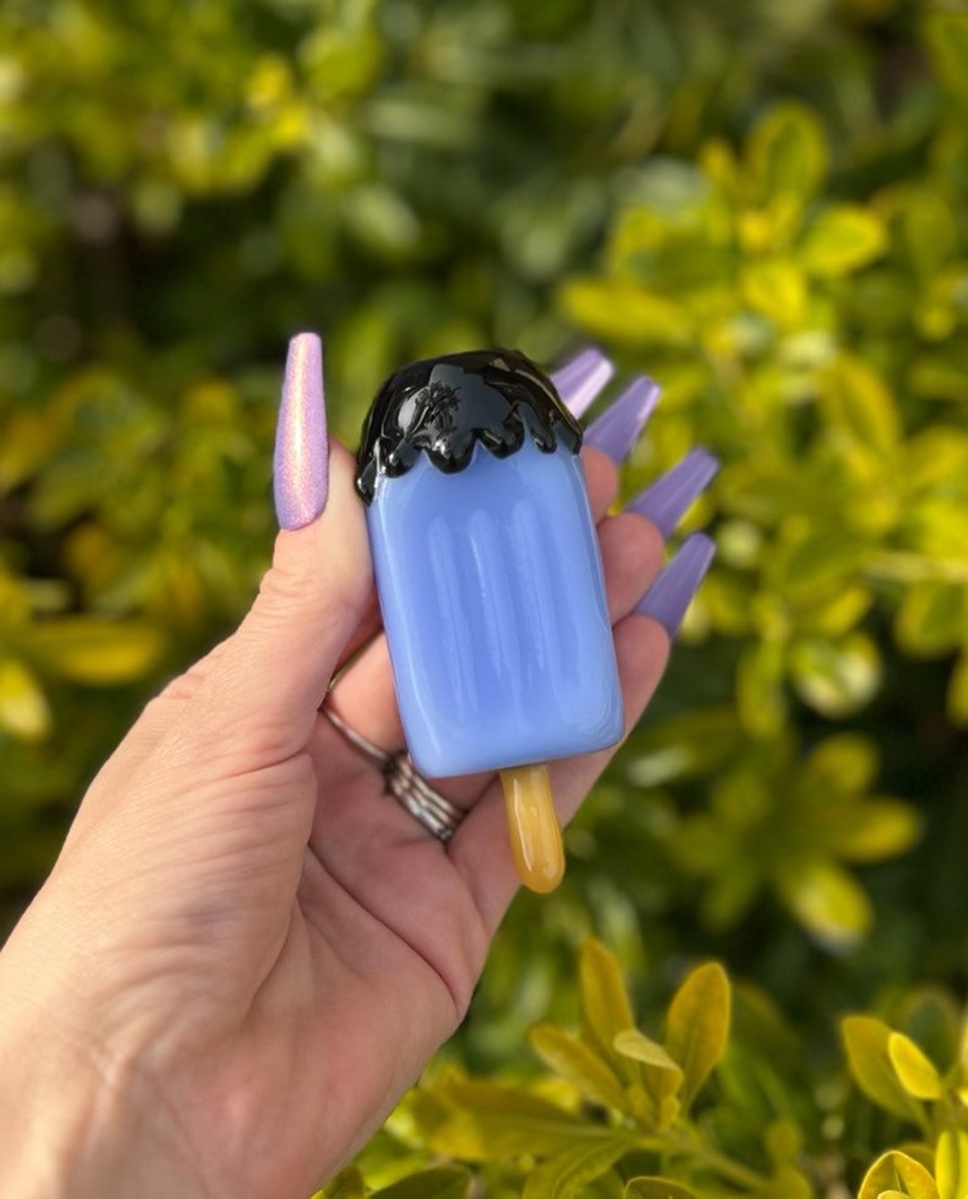 Purple Popsicle Ice Cream Hand Pipe Heady Glass Girly Pipe Cute Pipe ...