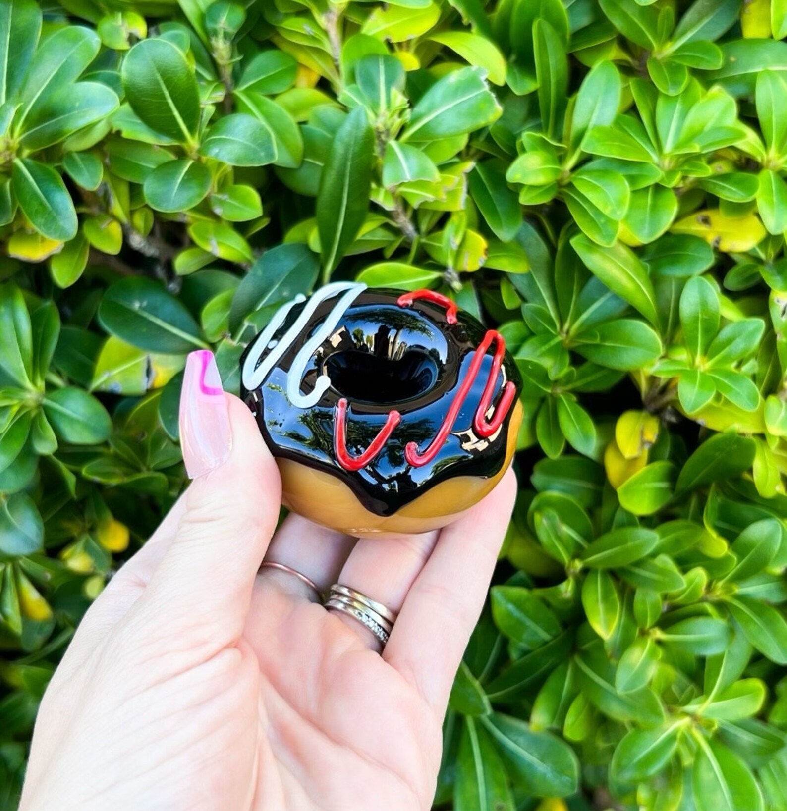 Chocolate Donut Glass Pipe Cute Hand Pipe Donut Pipe Unique Pipe Cute ...