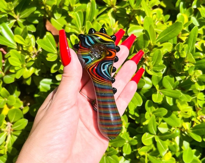 Rainbow Wig Wag Glass Pipe| Rainbow Hand Pipe| Wig Wag Pipe| Unique ...