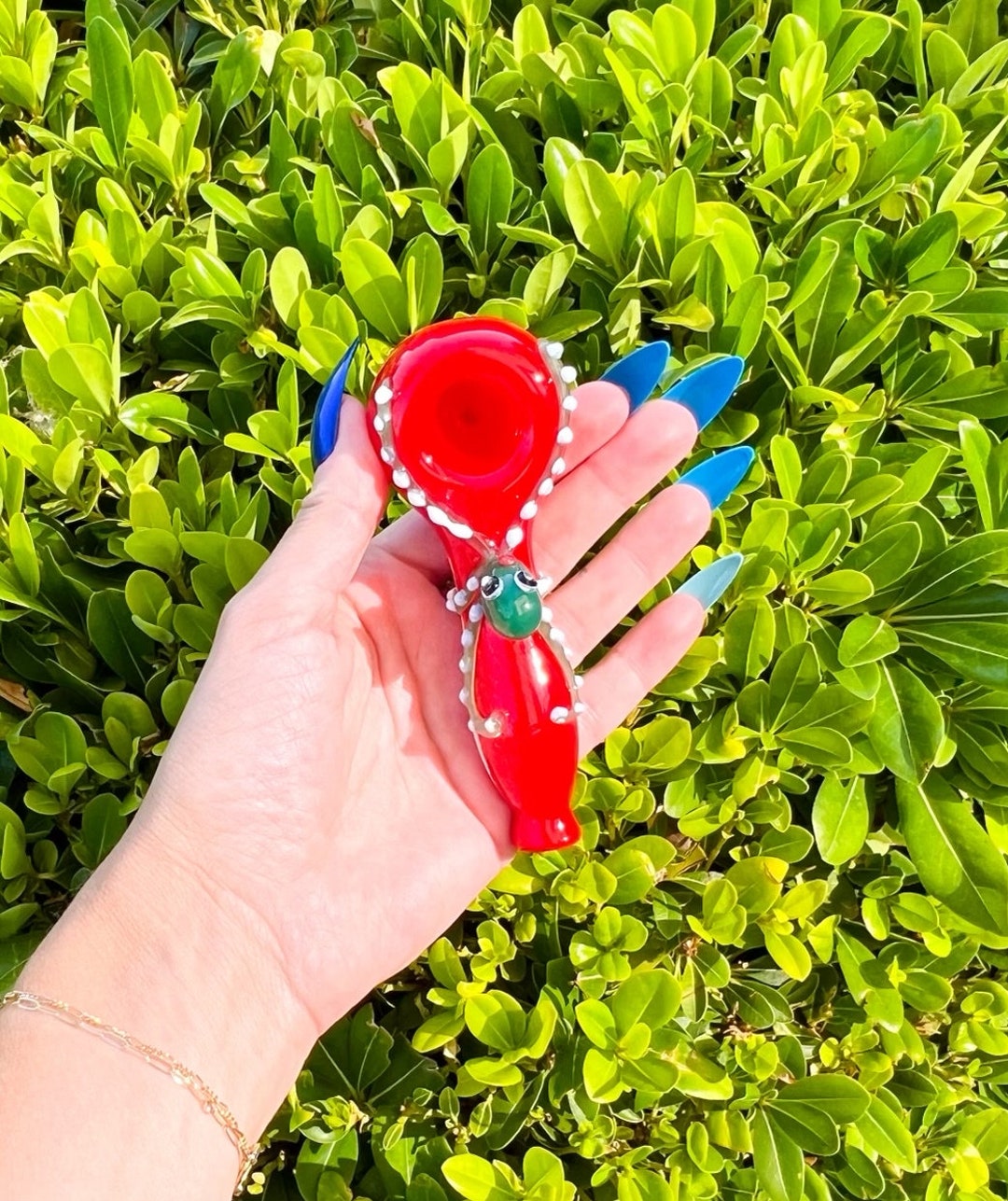 Red Octopus Glass Pipe Blue Hand Pipe Squid Pipe Ocean Pipe Cute Pipe ...