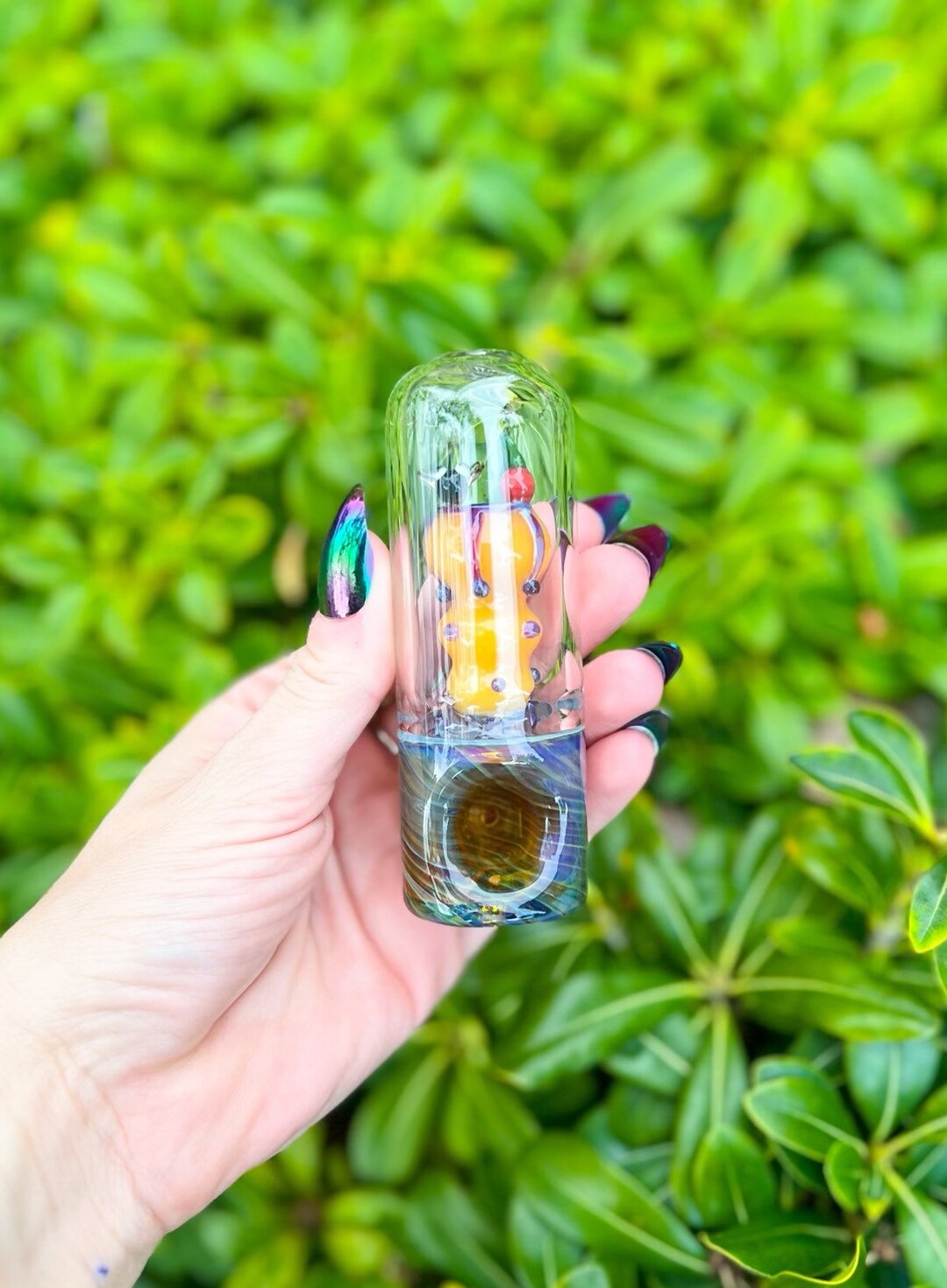 Blue Fumed Beehive Cherries Biodome Hand Pipe Heady Glass Girly Pipe ...