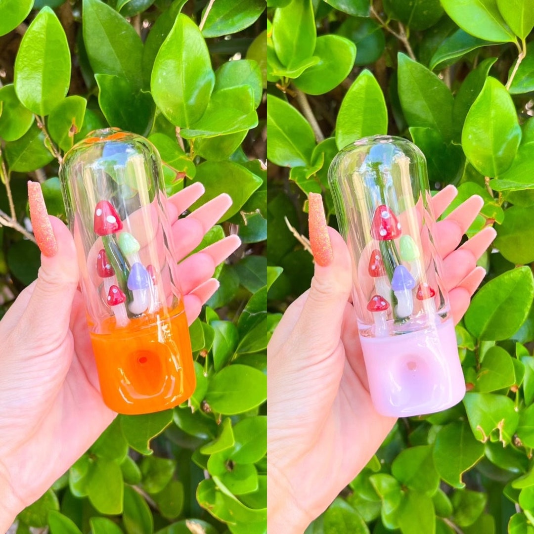 Rainbow Mushroom Glass Pipe| Cute Glass Pipe| Girly Pipe| Pretty Pipe ...