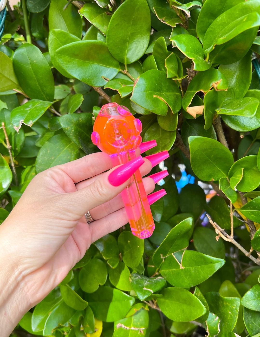 Hot Pink Glycerin Glass Pipe Cute Hand Pipe Pink Pipe Unique Pipe Cute ...