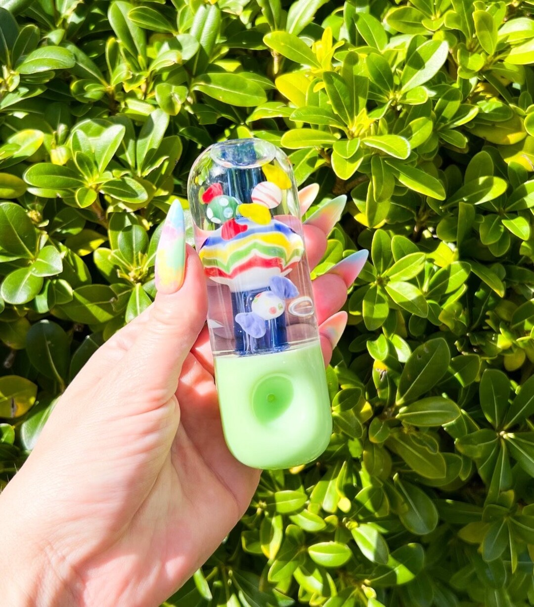 Cute Candy Glass Pipe| Girly Glass Pipe| Glycerin Pipe| Cute Green Pipe ...