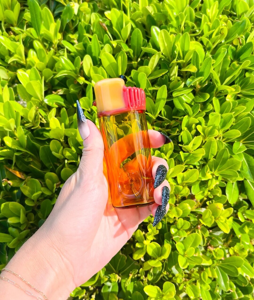 Amber Lighter Glass Pipe| Blue Hand Pipe| Lighter Pipe| Unique Pipe ...