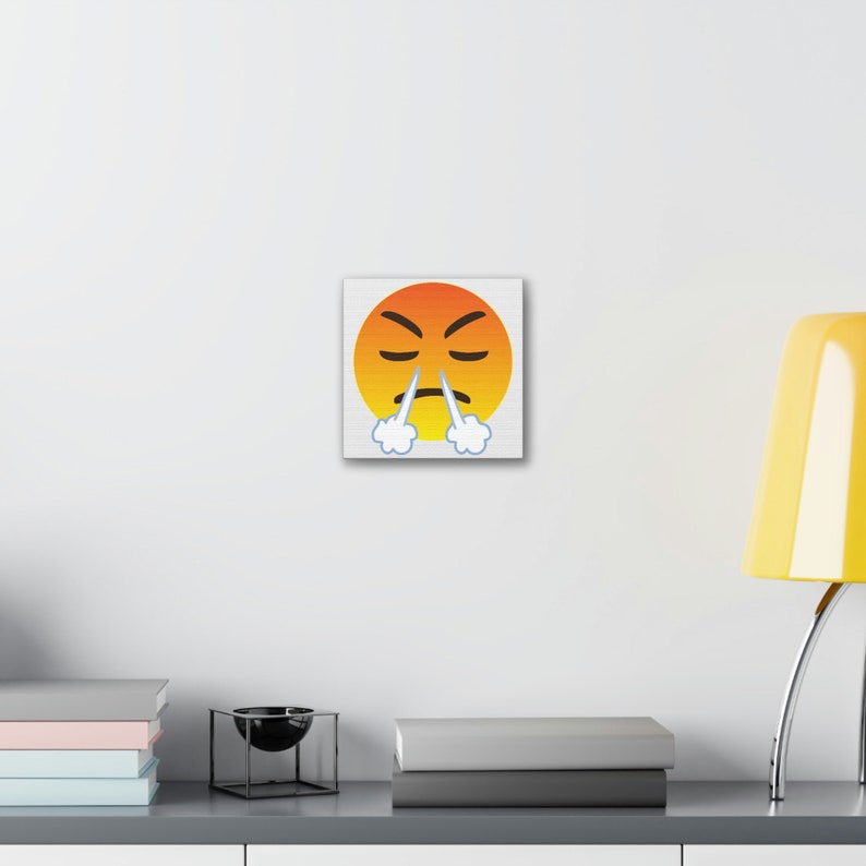 Steam Face Emoji Canvas Emoji Wall Canvas, Emoji Canvas, Emoji Wall Art ...