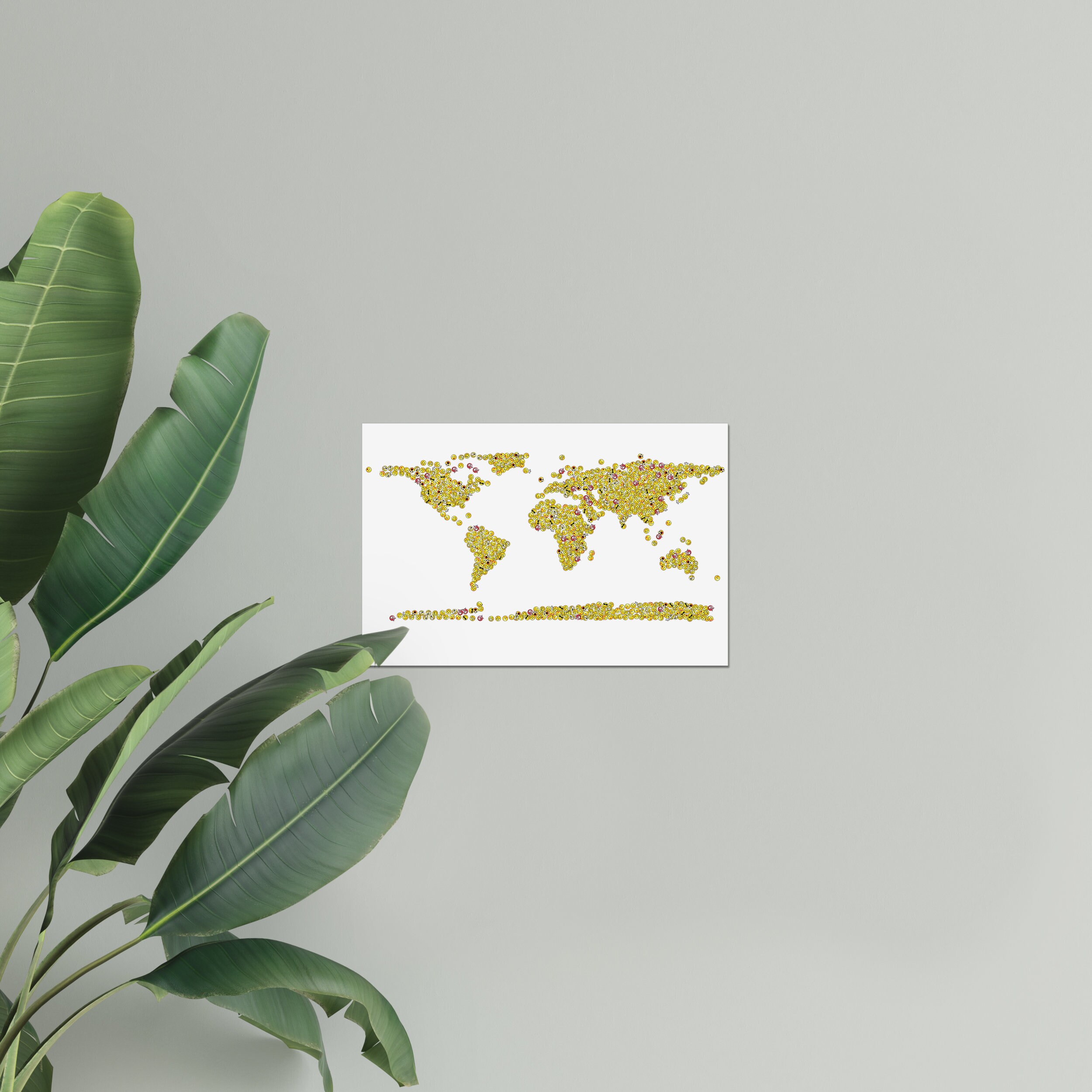 Emoji World Map Poster - Emoji Art Poster, Emoji Room Decor, Emoji ...