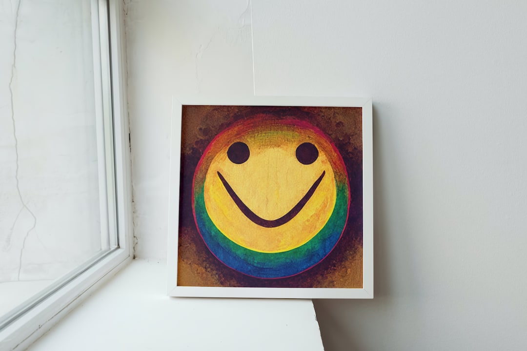 Rainbow Smiley Face Digital Art Print, Digital Download, AI Generated ...