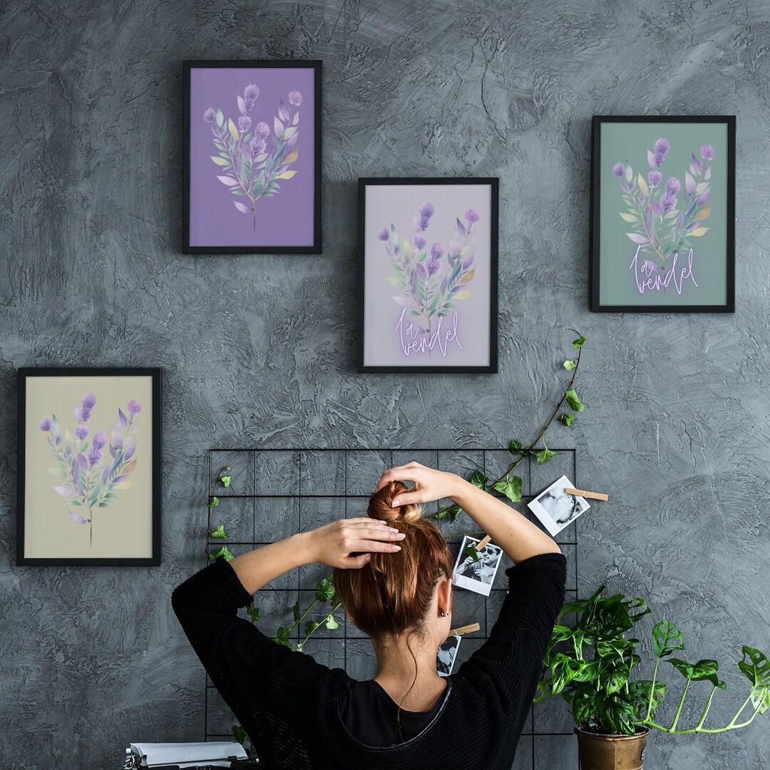 Lavender Poster Set Instant Download Beautiful Wall Art in - Etsy