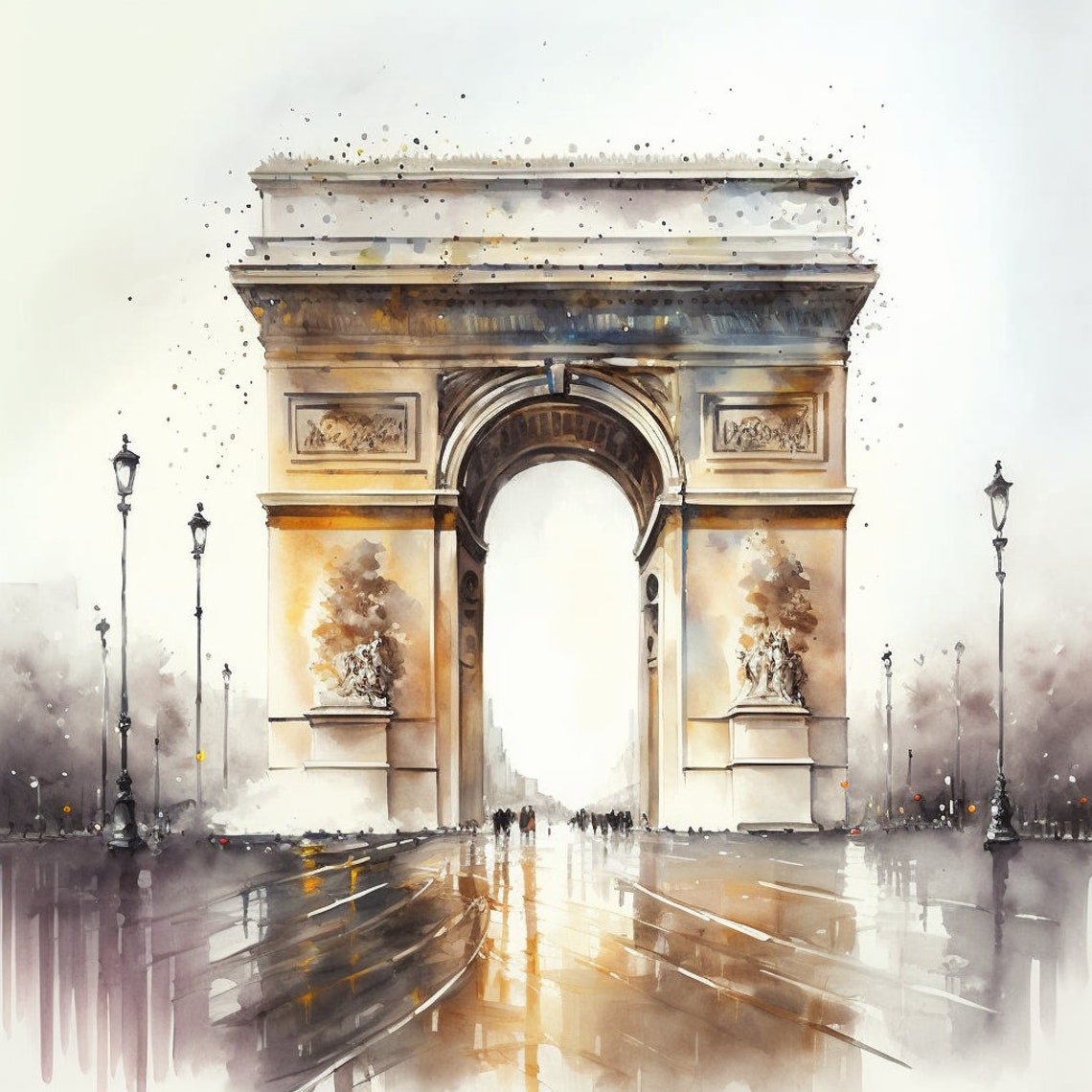 Arc De Triomphe - Paris France (digital Print) - Etsy