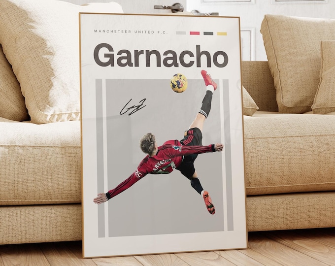 Alejandro Garnacho Poster, Alejandro Garnacho Print, Manchester United ...