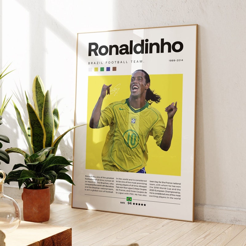 Ronaldinho Wall Poster - Etsy