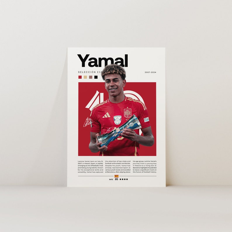 Lamine Yamal Poster,lamine Yamal Digital Poster,football Gifts,mid ...