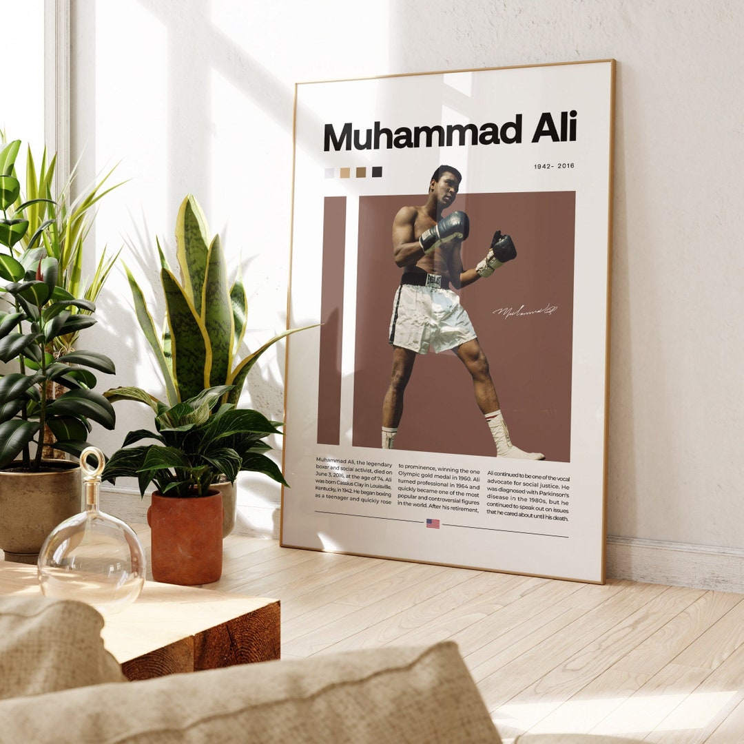 Mohammed Ali Poster, Boxing Poster, Sports Poster, Boxing Wall Art, Mid ...