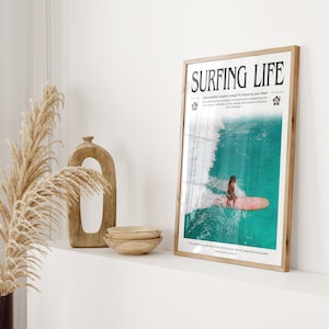 Coastal Cowgirl Surf Poster Beachy Surf Wall Art Surfer Girl Print Wall ...