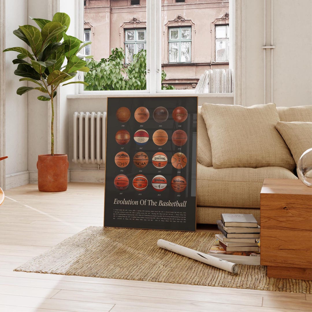 Evolution of the Basketball Dark Sport Poster, Basketball Wall Art ...