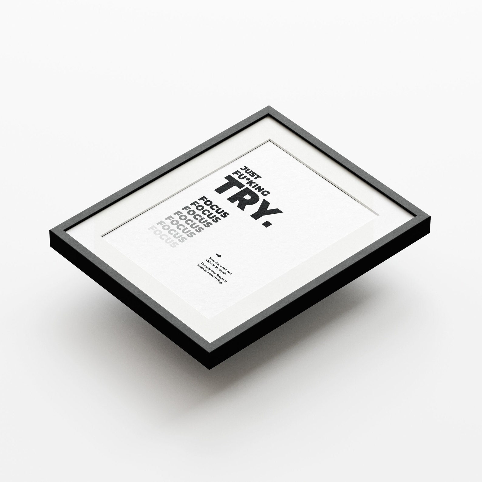 Minimalist Motivation Focus Print Set, Motivational Hard Work Office ...