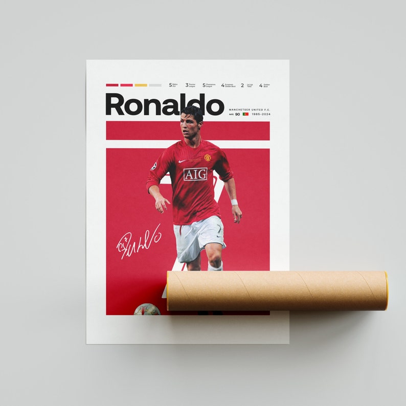 Cristiano Ronaldo Set of 3 Poster, Ronaldo Football Print, Sports ...