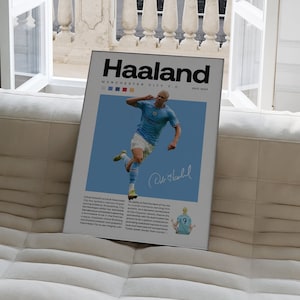 Mbappe Ronaldo Haaland Poster Bundler, Soccer Art Print, Football ...