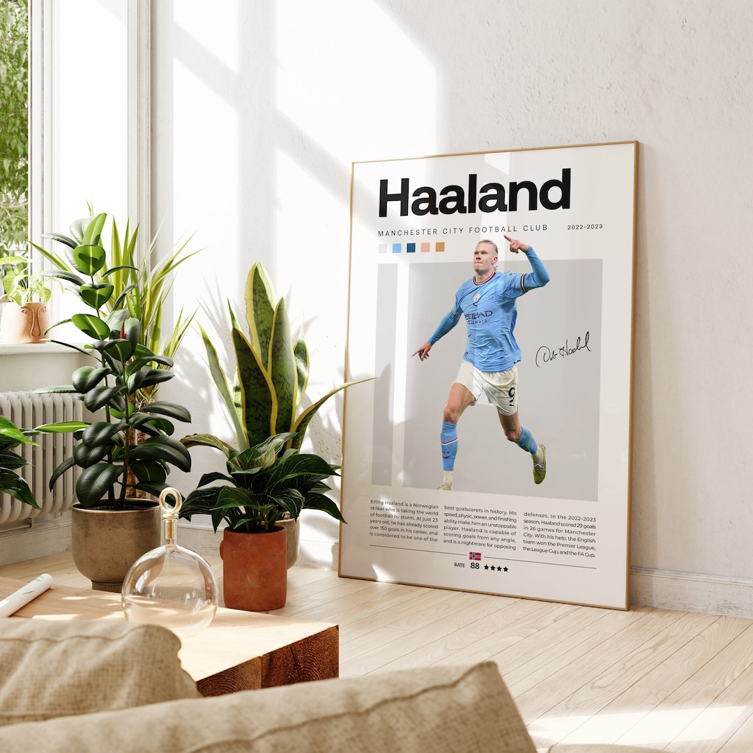 Erling Haaland Poster, Haaland Footbal Gift, Soccer Gifts, Sports ...