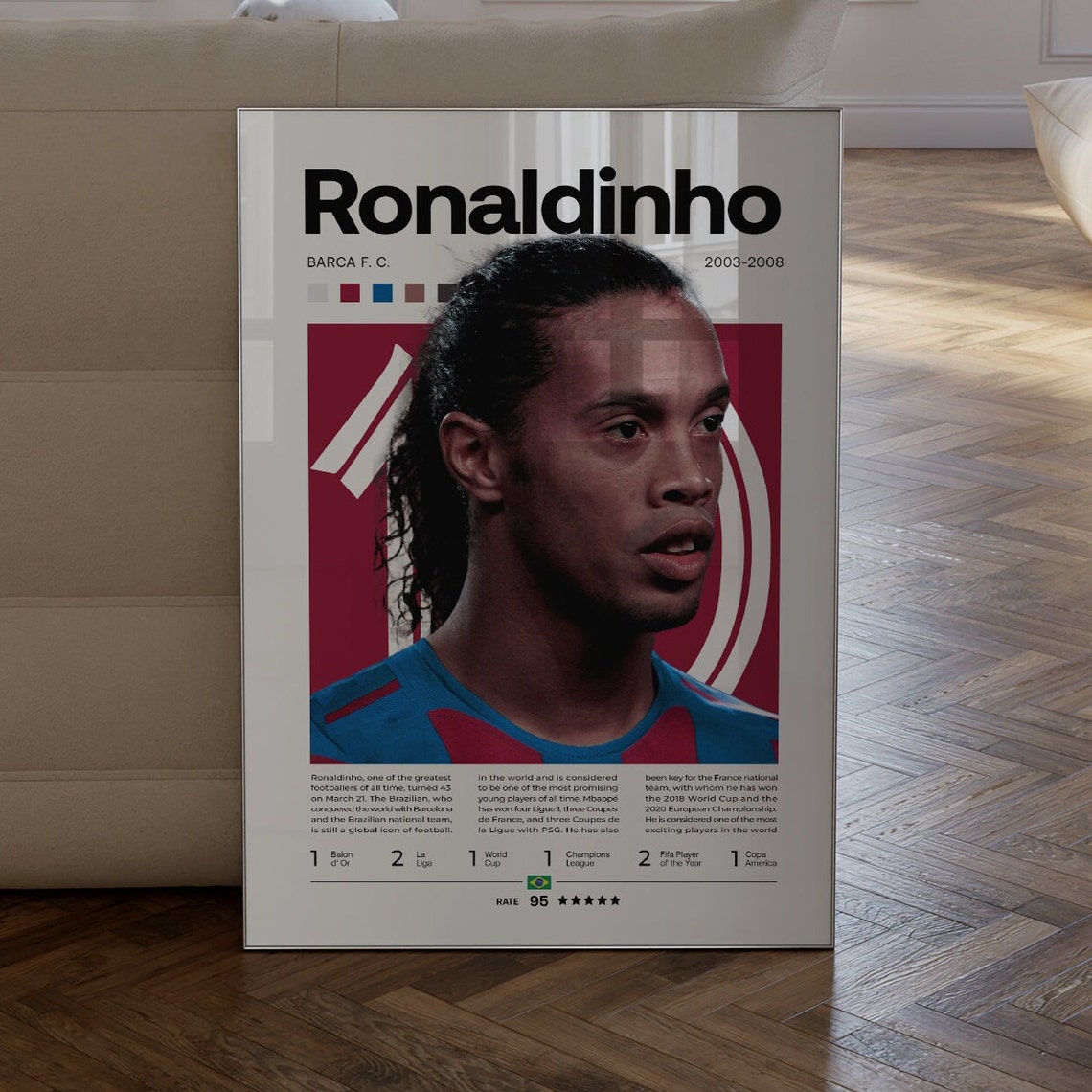 Ronaldinho Poster, Ronaldinho Soccer Poster, Soccer Gifts, Sports ...