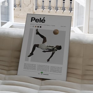 Pele Poster, Brazilian Soccer Player Poster, Soccer Gifts, Sports ...